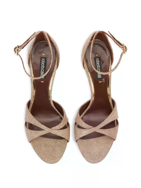 Roberto Cavalli Snake-motif Stingray-effect Heeled Sandals