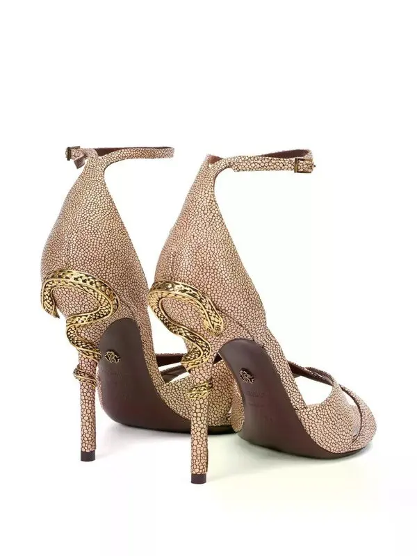 Roberto Cavalli Snake-motif Stingray-effect Heeled Sandals