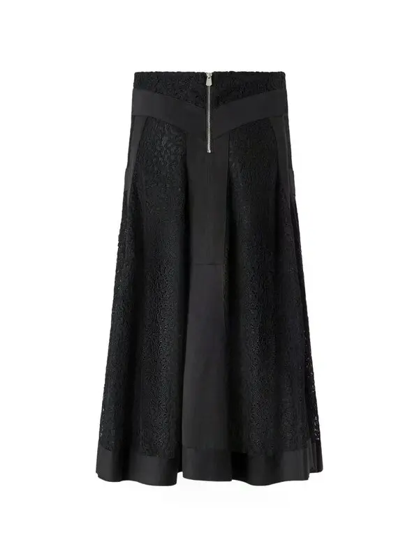 Pinko Flared Lace Midi Skirt With Inserts