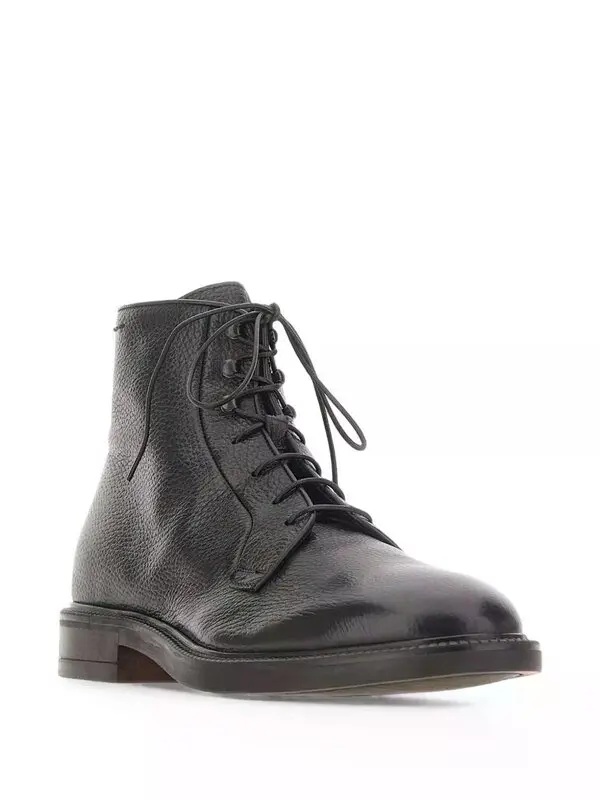 ALEXANDER HOTTO Grained Leather Ankle Boots