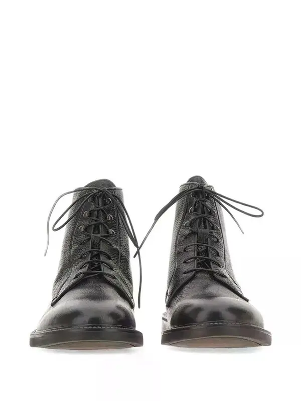 ALEXANDER HOTTO Grained Leather Ankle Boots