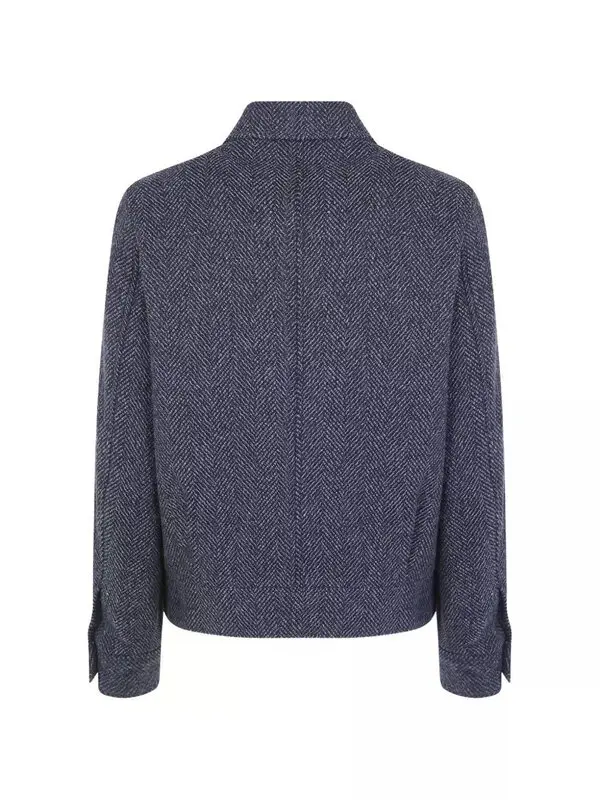 Paul Smith Herringbone-pattern Zip-up Jacket - Black