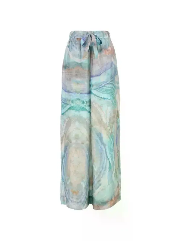 Zimmermann Illuminate Marble-print Trousers