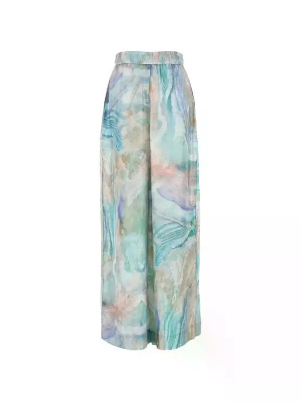 Zimmermann Illuminate Marble-print Trousers
