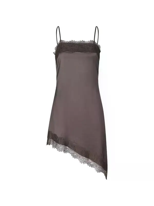 Samsøe Samsøe Lace-trim Asymmetric Dress - Grey
