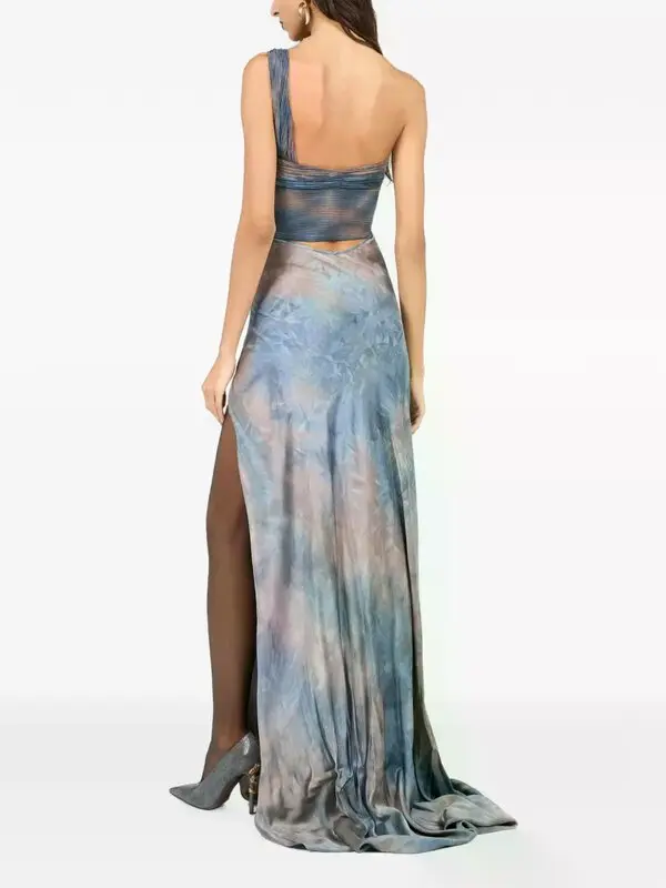 Roberto Cavalli Snake-plaque One-shoulder Maxi Dress