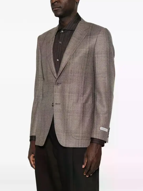 Canali Check-pattern Notched-lapels Blazer