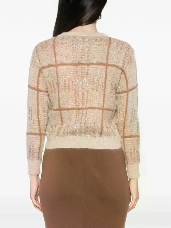Max Mara Sequin-embellished Checked Sweater