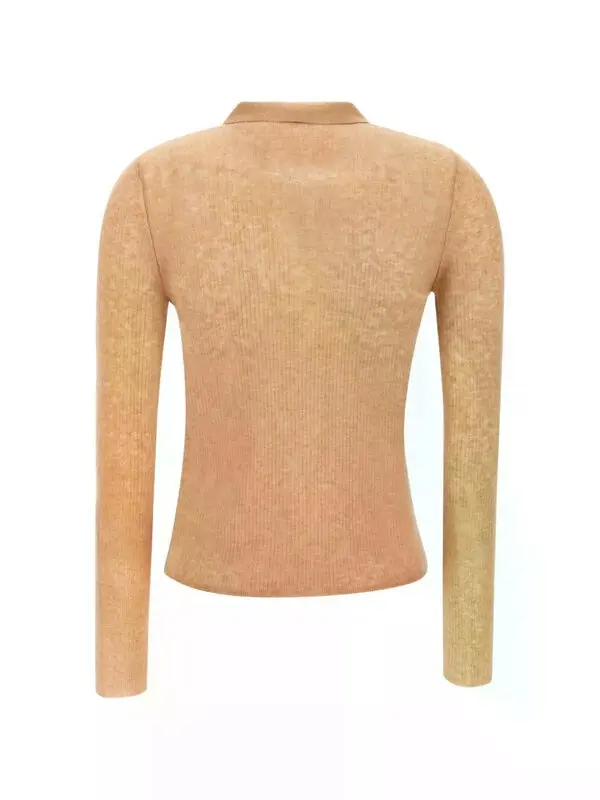 Aspesi Ribbed-knit Long-sleeve Polo Shirt