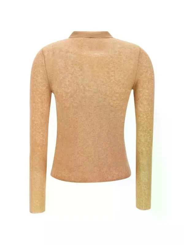 Aspesi Ribbed-knit Long-sleeve Polo Shirt