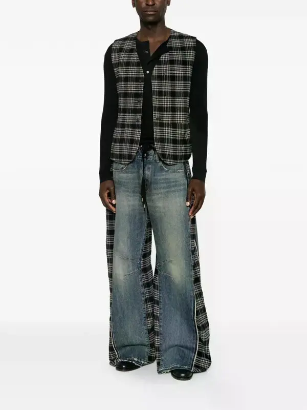 INDIVIDUAL SENTIMENTS Check-pattern Button-up Waistcoat
