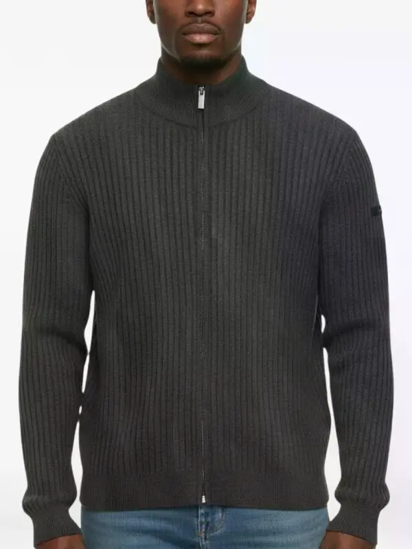 RRD Velvet Rave Ribbed-knit High-neck Cardigan