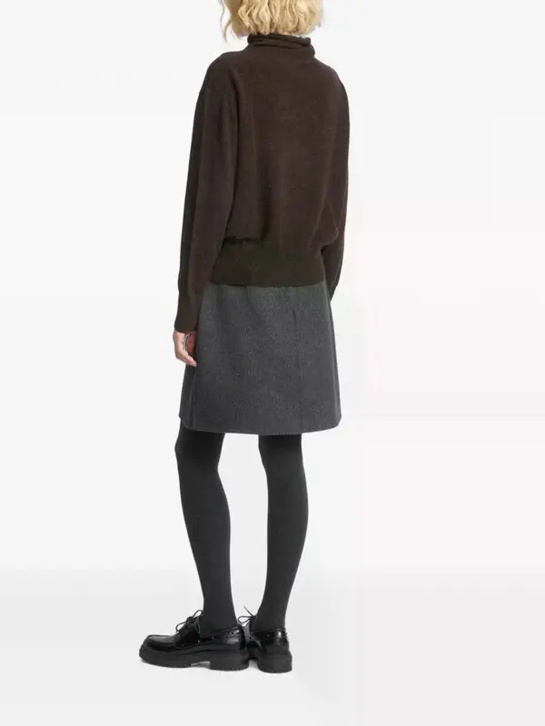 YVES SALOMON Leather-patch A-line Mini Skirt