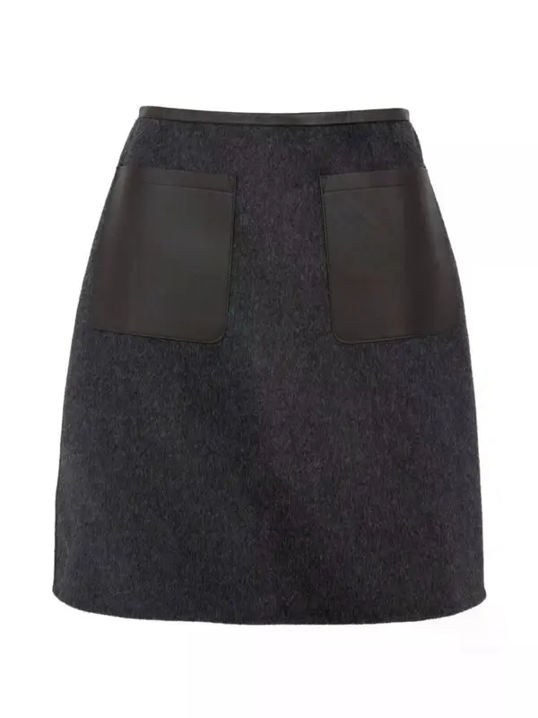 YVES SALOMON Leather-patch A-line Mini Skirt