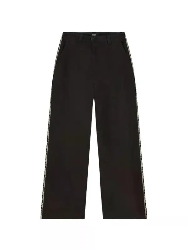Scotch & Soda Embroidered-trim Wide-leg Trousers