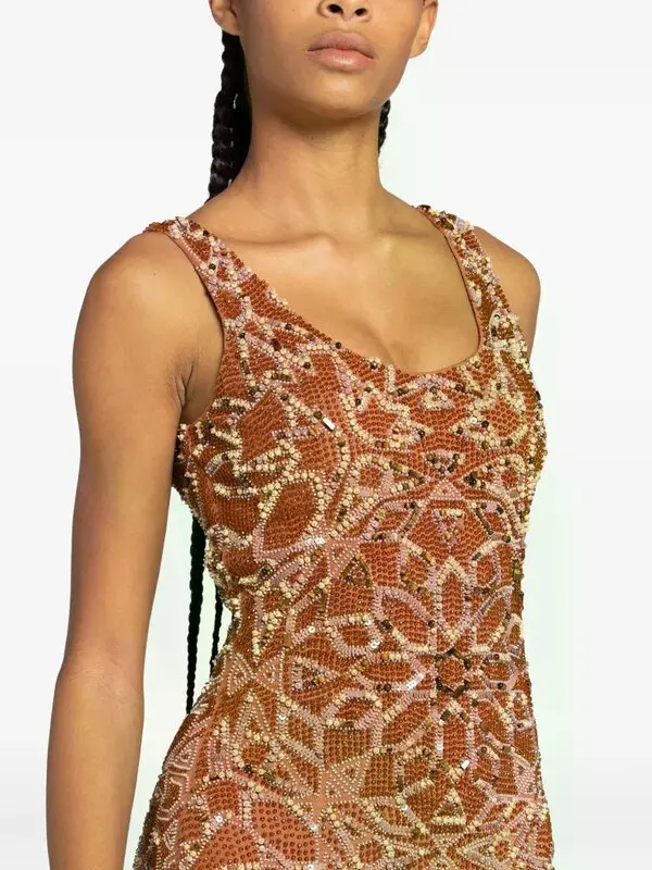 Roberto Cavalli Bead-embellished Sequin-embellished Dress