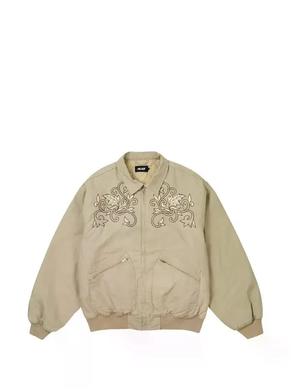 PALACE Floral-embroidered Canvas Bomber Jacket