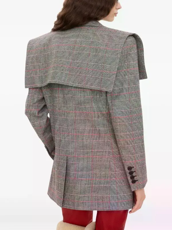 Chloé Check-pattern Cape-detail Blazer