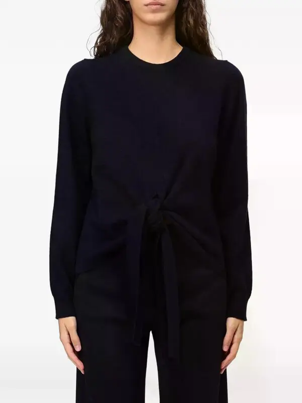 TELA Tie-waist Asymmetric Sweater - Blue