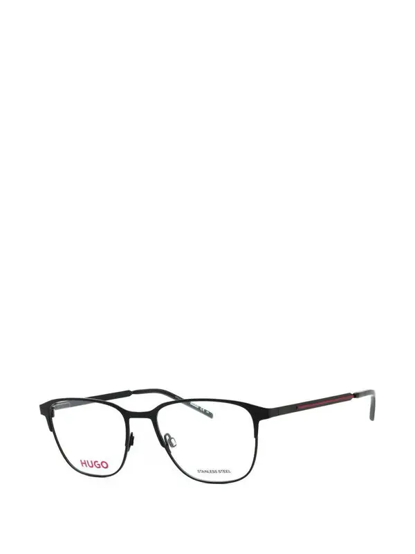 Hugo Rectangle-frame Glasses - Black