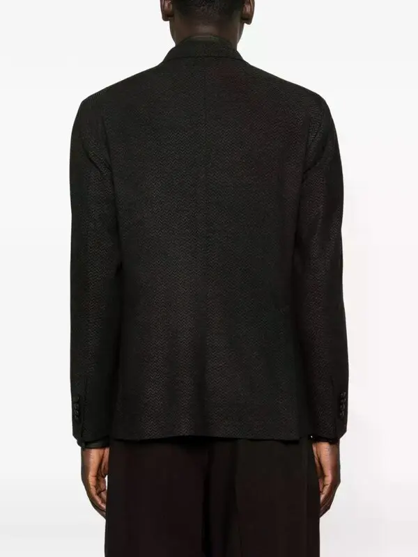 Tagliatore Double-breasted Chevron-weave Blazer