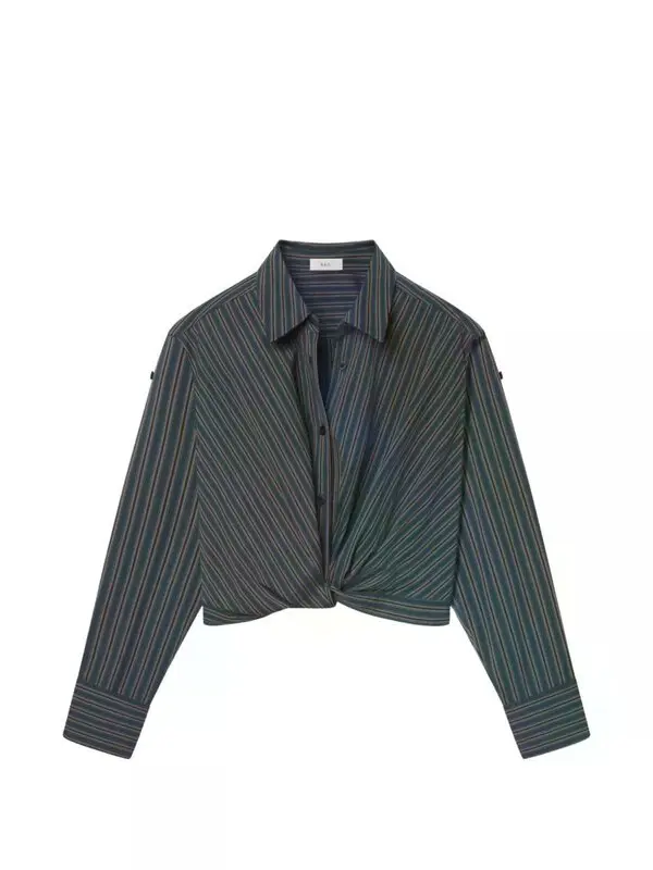 A.L.C. Leo Striped Twist-front Shirt