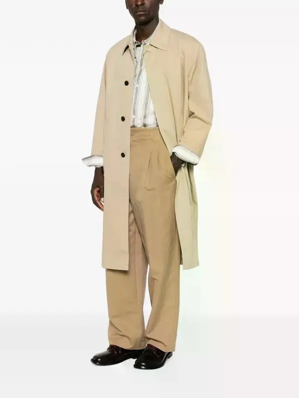 DUNST Single-breasted Spread-collar Trench Coat