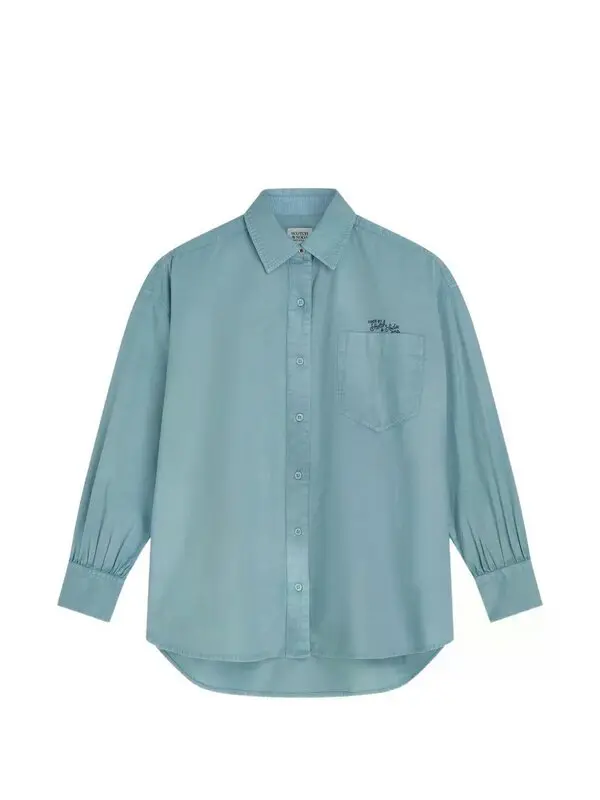 Scotch & Soda Logo-embroidered Chest-pocket Shirt