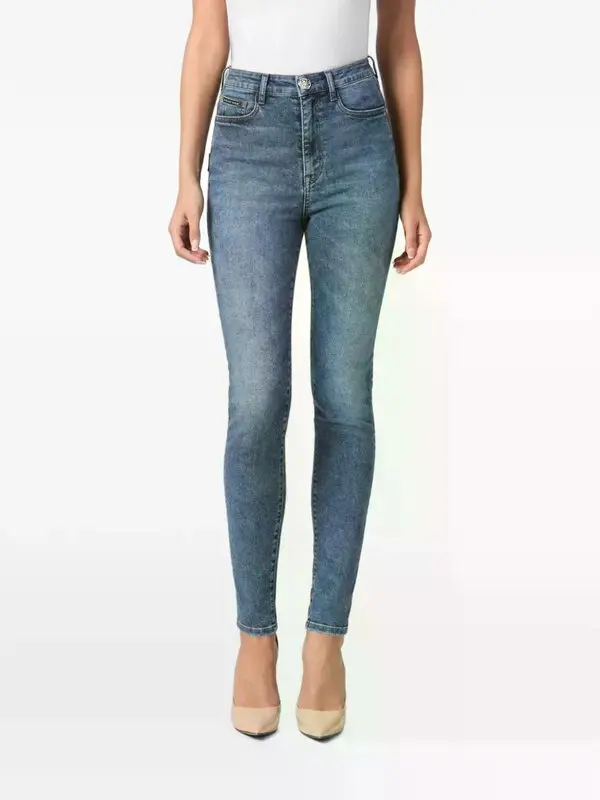 Philipp Plein High-waisted Logo-patch Jeans