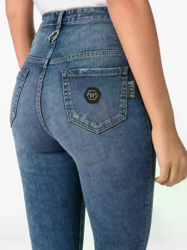Philipp Plein High-waisted Logo-patch Jeans