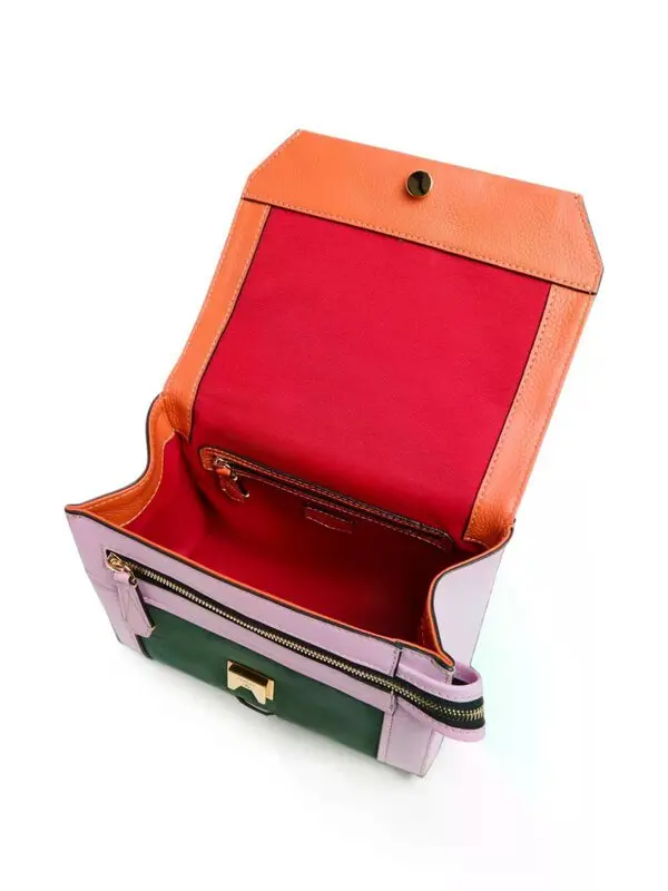 LANCEL Ninon Colour-block Leather Shoulder Bag - Green