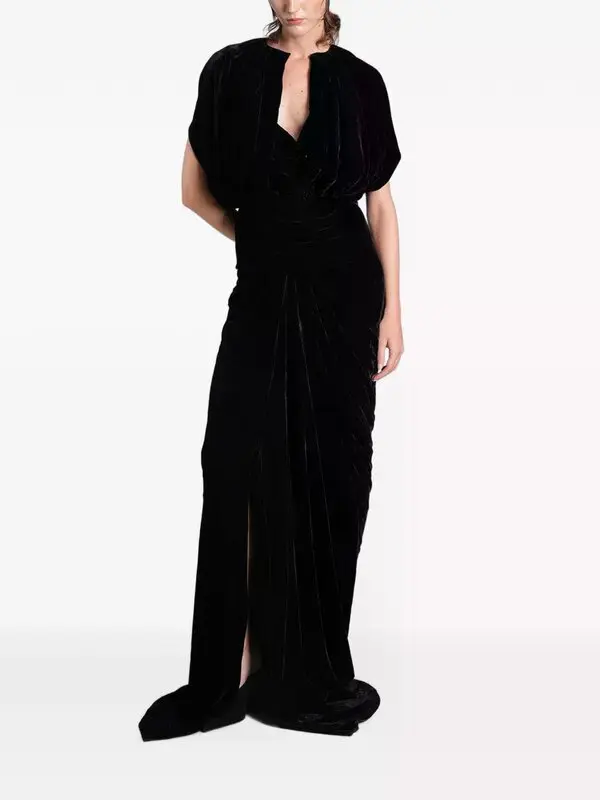 Rick Owens Ruched Velvet Dress