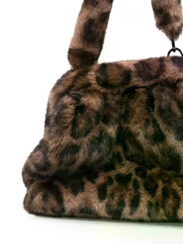 BETTA CORRADI Leopard-print Faux-fur Clutch Bag