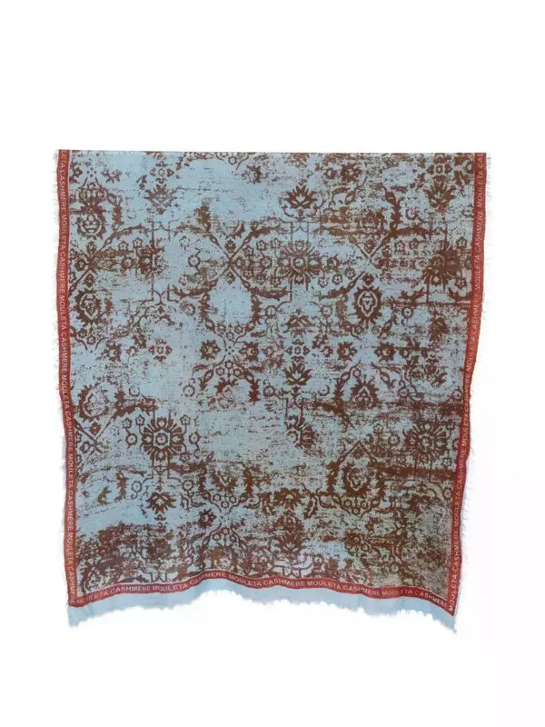 MOULETA Damask-print Frayed Scarf