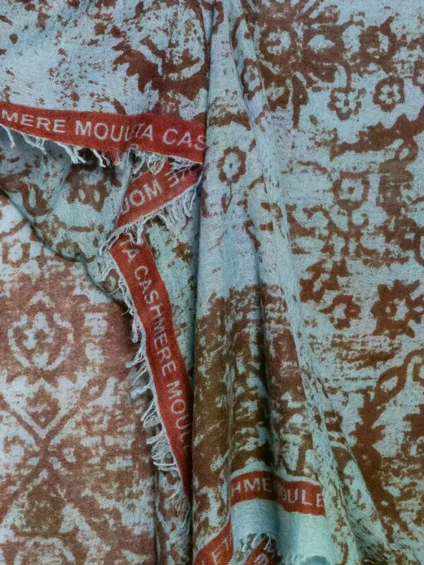 MOULETA Damask-print Frayed Scarf