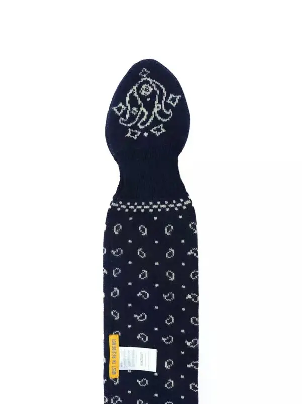 Guest In Residence Intarsia-knit Bandana Scarf - Blue