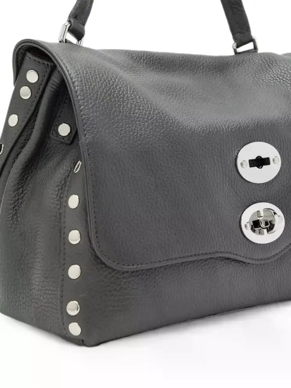 ZANELLATO Postina Studded Leather Shoulder Bag - Grey