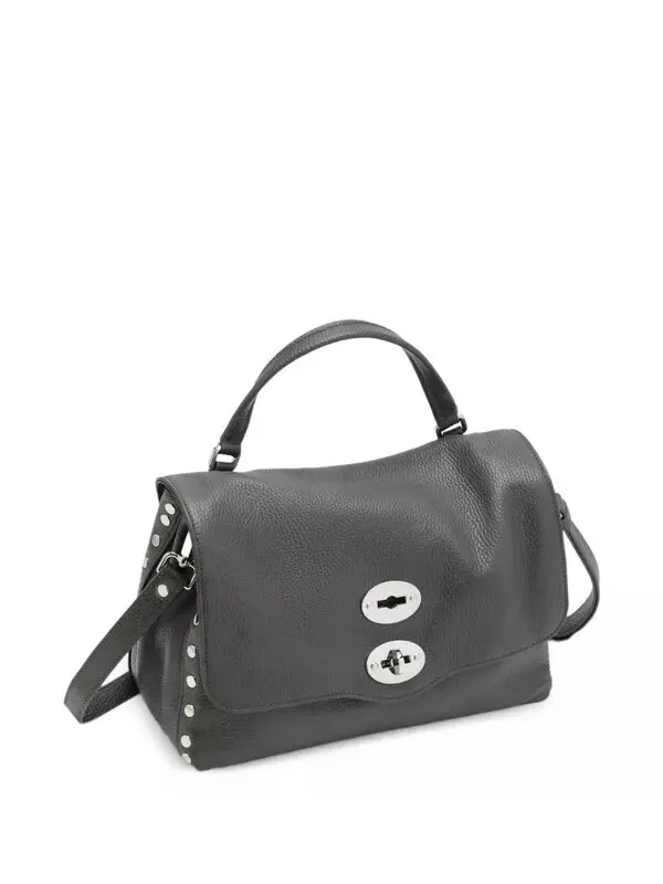 ZANELLATO Postina Studded Leather Shoulder Bag - Grey