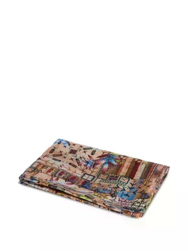 Momoni Jadore Printed Silk Scarf - Neutrals