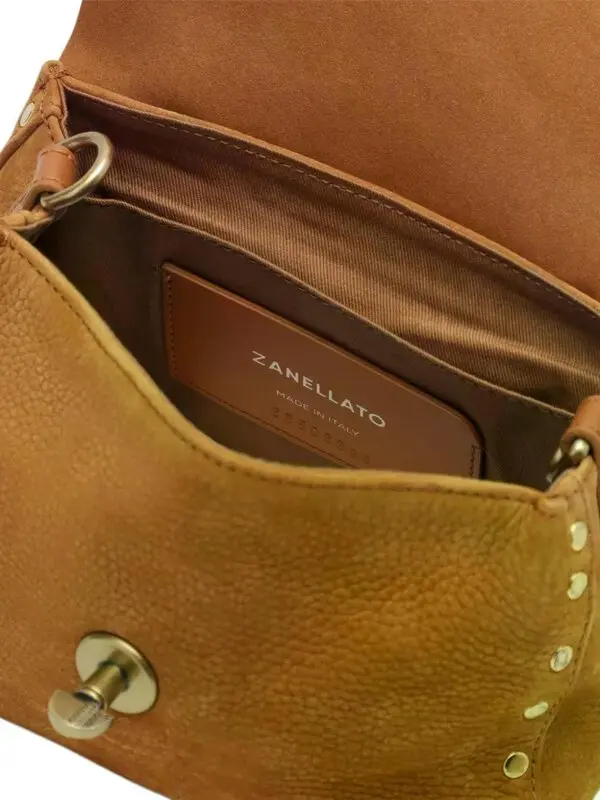 ZANELLATO Postina Stud-embellished Shoulder Bag - Brown