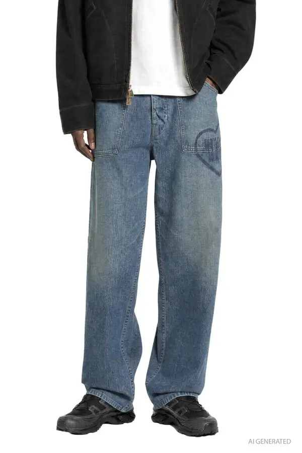 HUMAN MADE Baggy Denim Pants - Blue