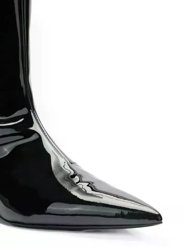 Roberto Cavalli Patent-finish Pointed-toe Boots