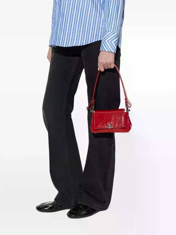 VIVIENNE WESTWOOD Small Hazel Leather Shoulder Bag - Red