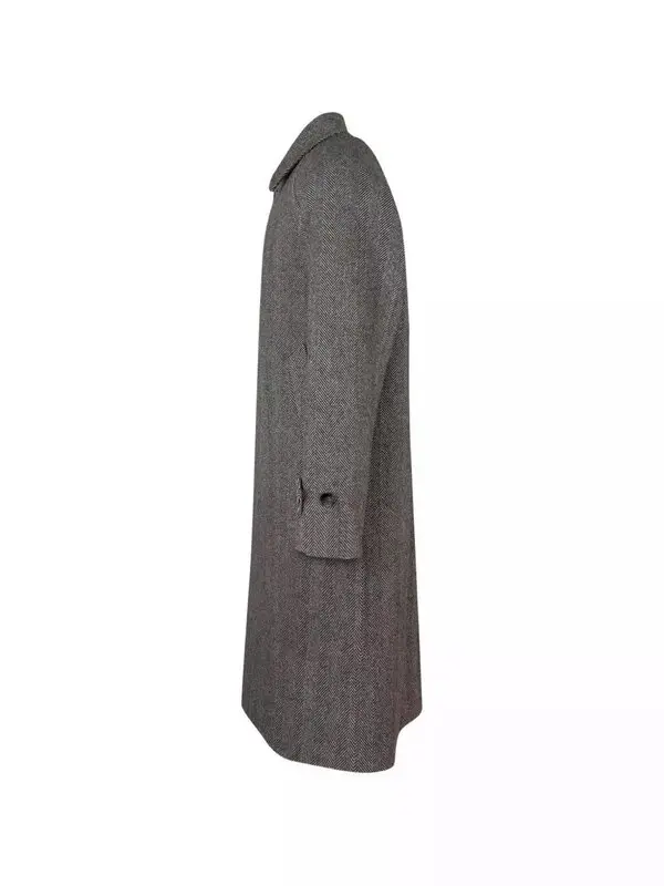BRERAS MILANO Herringbone-pattern Raglan-sleeve Coat
