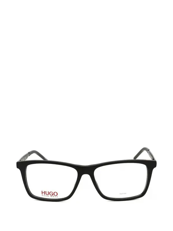 Hugo Rectangle-frame Glasses - Black