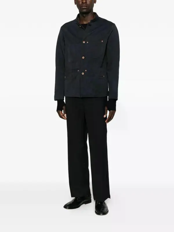LOÏS DIONISIO Herringbone Button-up Shirt Jacket