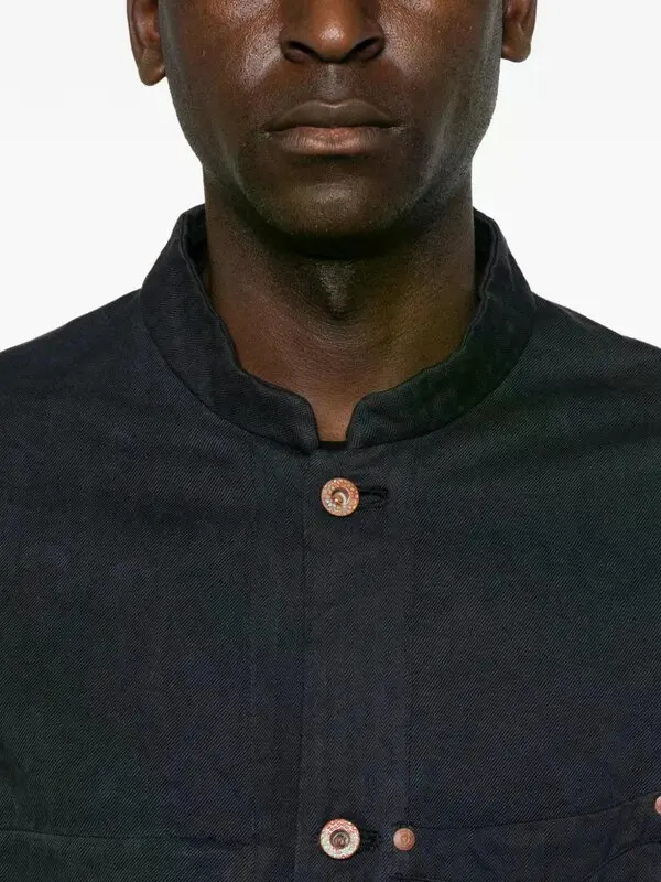 LOÏS DIONISIO Herringbone Button-up Shirt Jacket