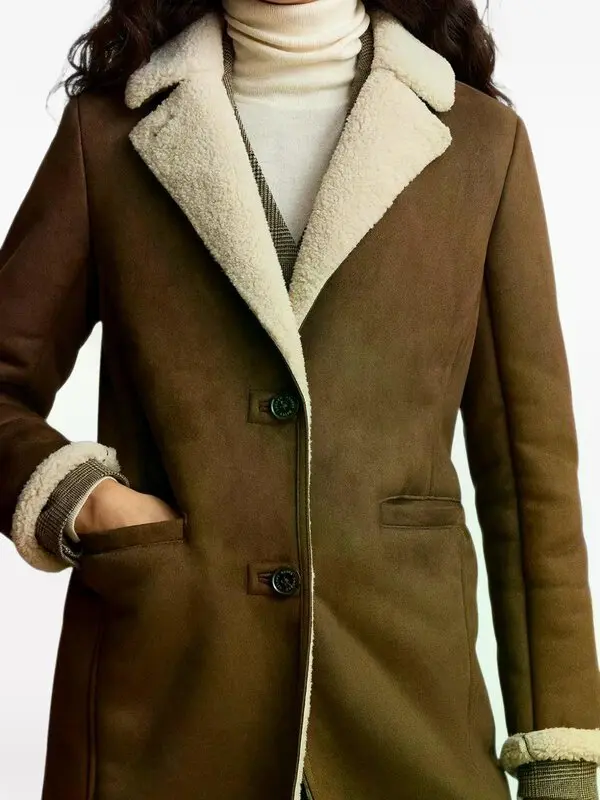 Ralph Lauren Shearling-effect Notch-lapel Coat