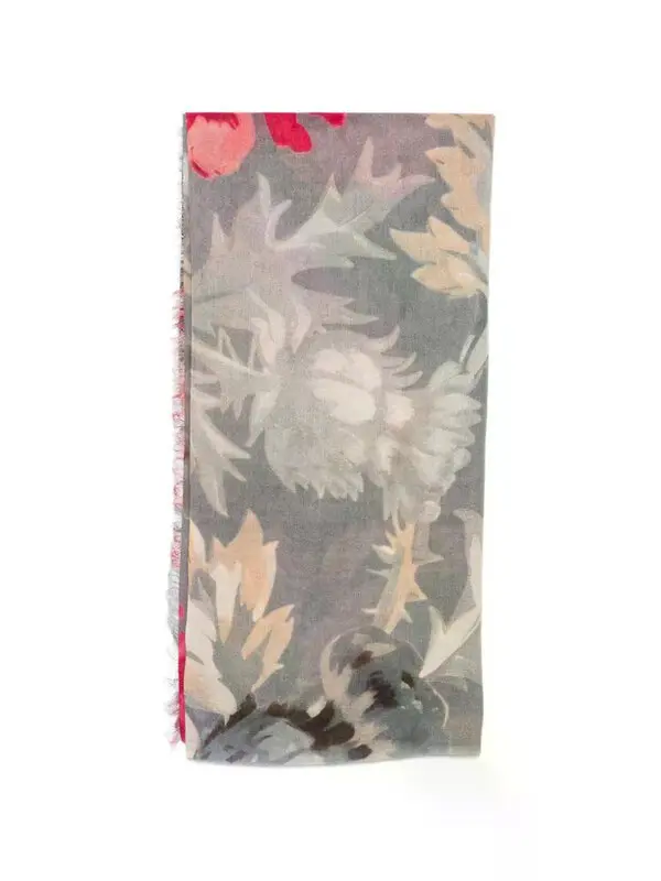 MOULETA Floral-print Frayed Scarf
