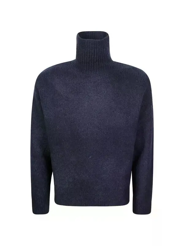 PAOLO PECORA High-neck Bouclé Sweater - Blue